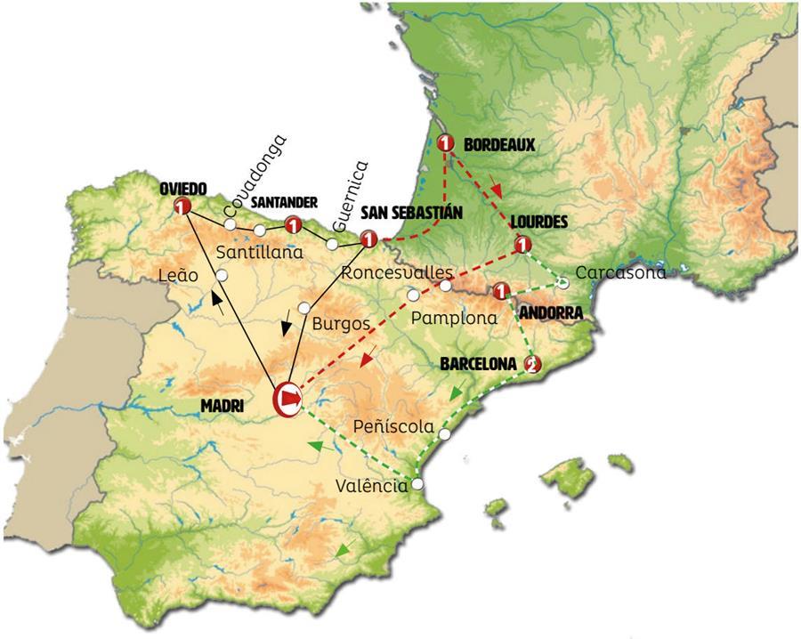 Madri, Norte da Espanha, País Basco com Lourdes ROT'24-P.Ibérica-Marrocos
