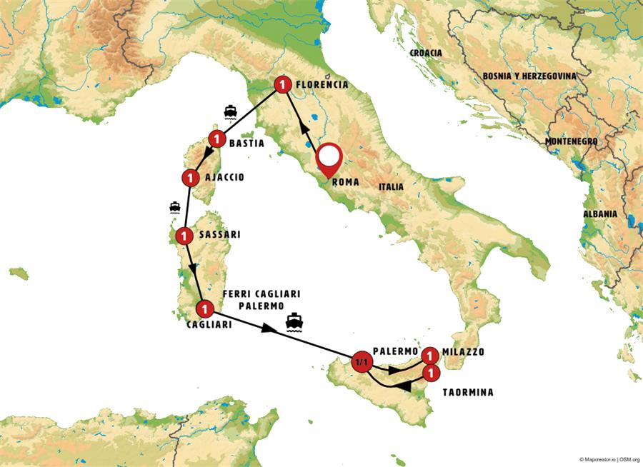 Córcega, Cerdeña y Norte de Sicilia con Islas Eolias desde Roma'25-E ...