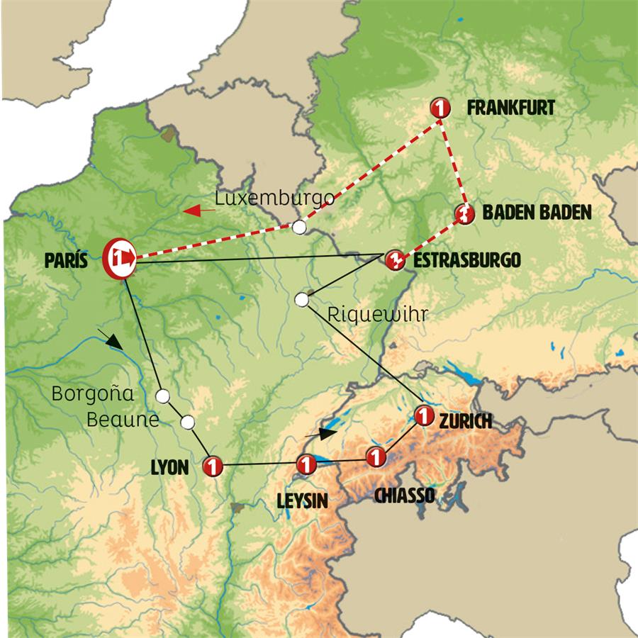 Francia Y Suiza Con Alsacia Y Selva Negra 2024 - Europa Atlántica